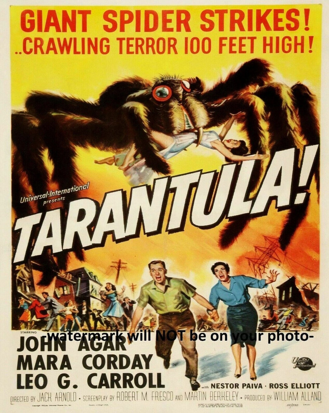 8x10 Tarantula! Movie PHOTO Movie Poster Classic Scary Creepy Giant ...