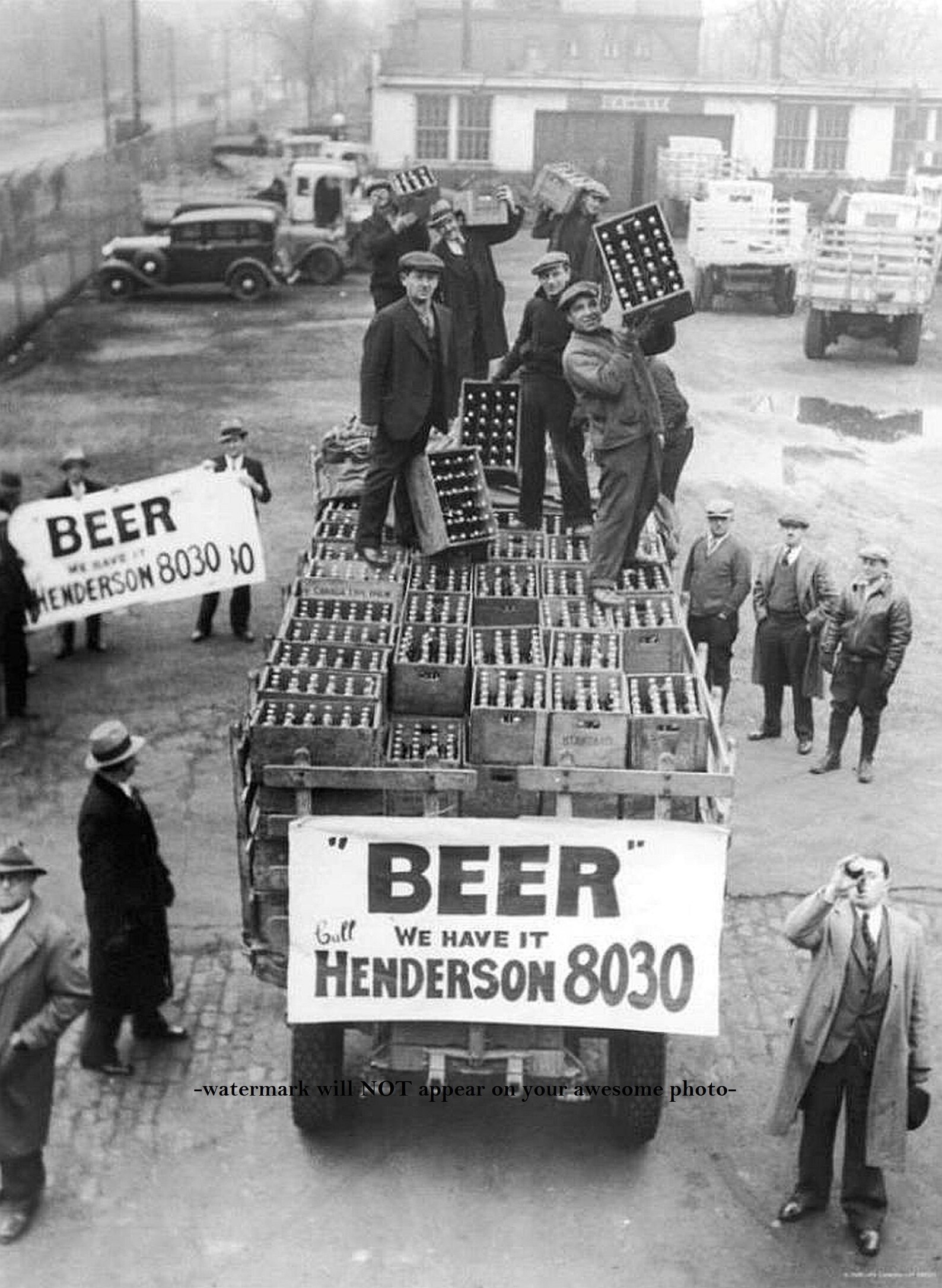 5x7 1933 Prohibition Repeal Beer Truck PHOTO, Cases of Beer Sign ...