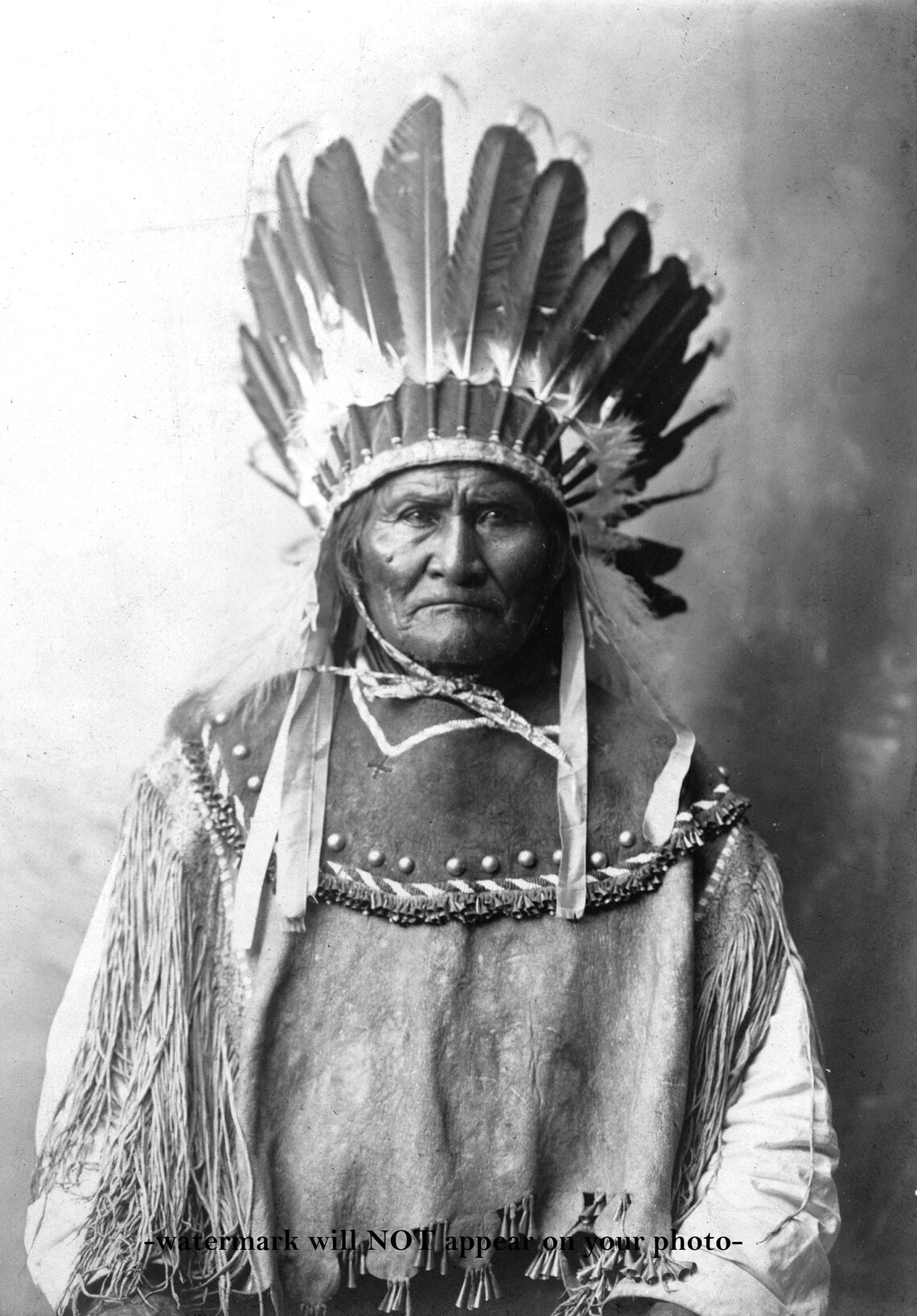 8x10 1907 Geronimo PHOTO Headdress Portrait Indian Medicine - Etsy