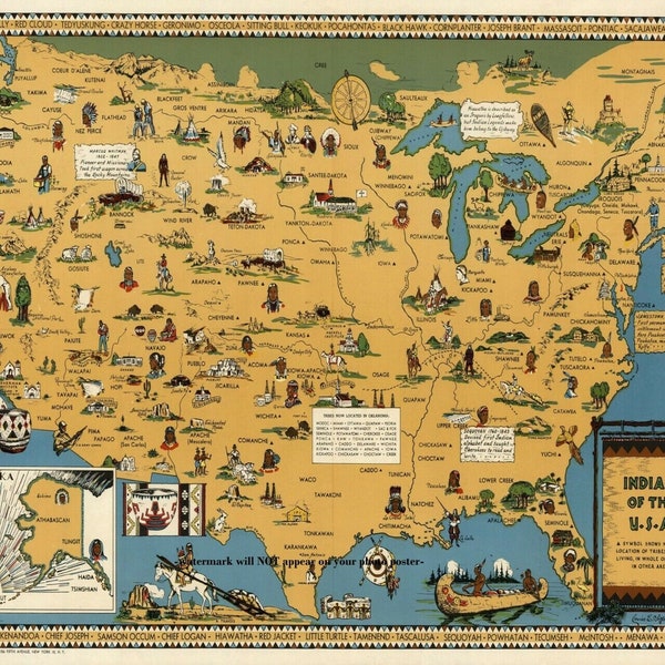 Native American Map - Etsy