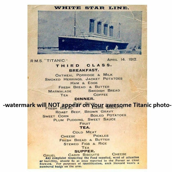 Titanic Menu - Etsy