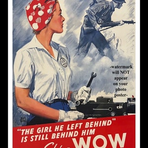 5x7 Rosie the Riveter PHOTO World War 2 Need Women to Win War Effort ...