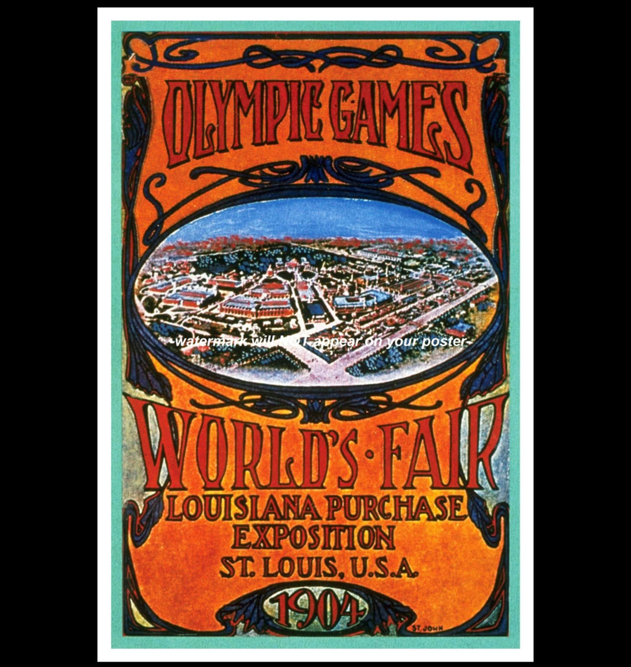 8x12 1904 Worlds Fair St Louis PHOTO POSTER Olympic Games 1904 Sign ...