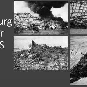 1937 Hindenburg Blimp Disaster 4 PHOTOS Lot, Lakehurst New Jersey ...