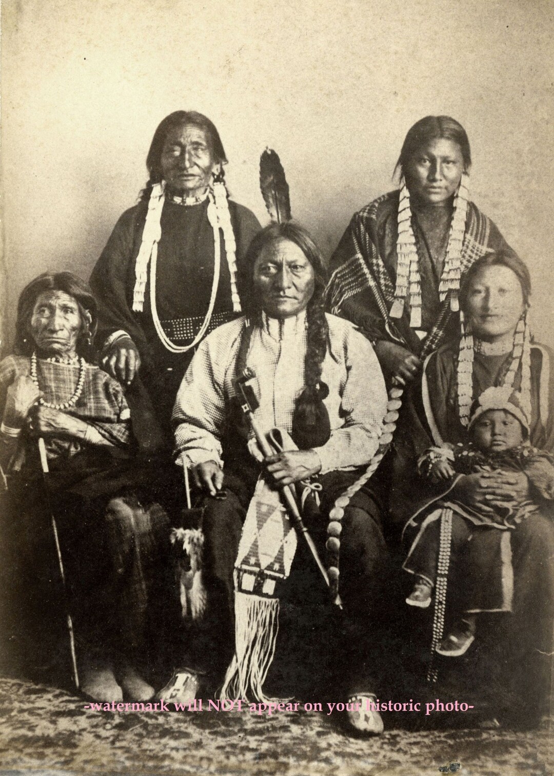 5x7 Chief Sitting Bull Fanily PHOTO Portrait Lakota Indian, Battle of ...