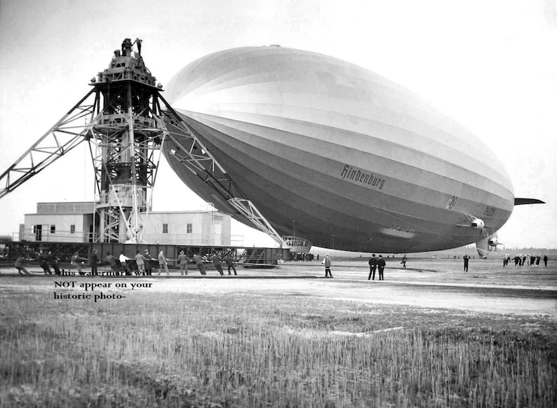 5x7 1936 Hindenburg Blimp Lakehurst PHOTO New Jersey, Airship Zeppelin ...
