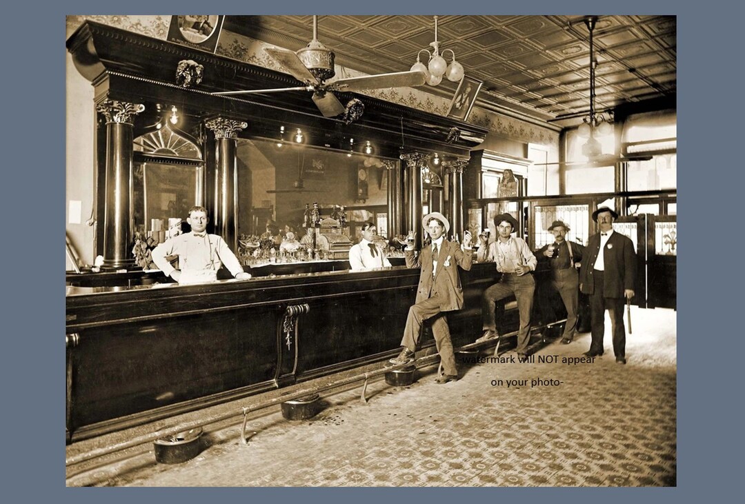 5x7 Wild West Kansas Saloon PHOTO Bar Old Tavern Cowboys 1906 Western ...