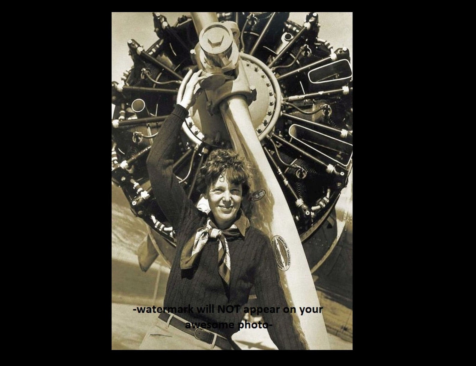 5x7 Smiling Amelia Earhart PHOTO Airplane Propeller Radial - Etsy