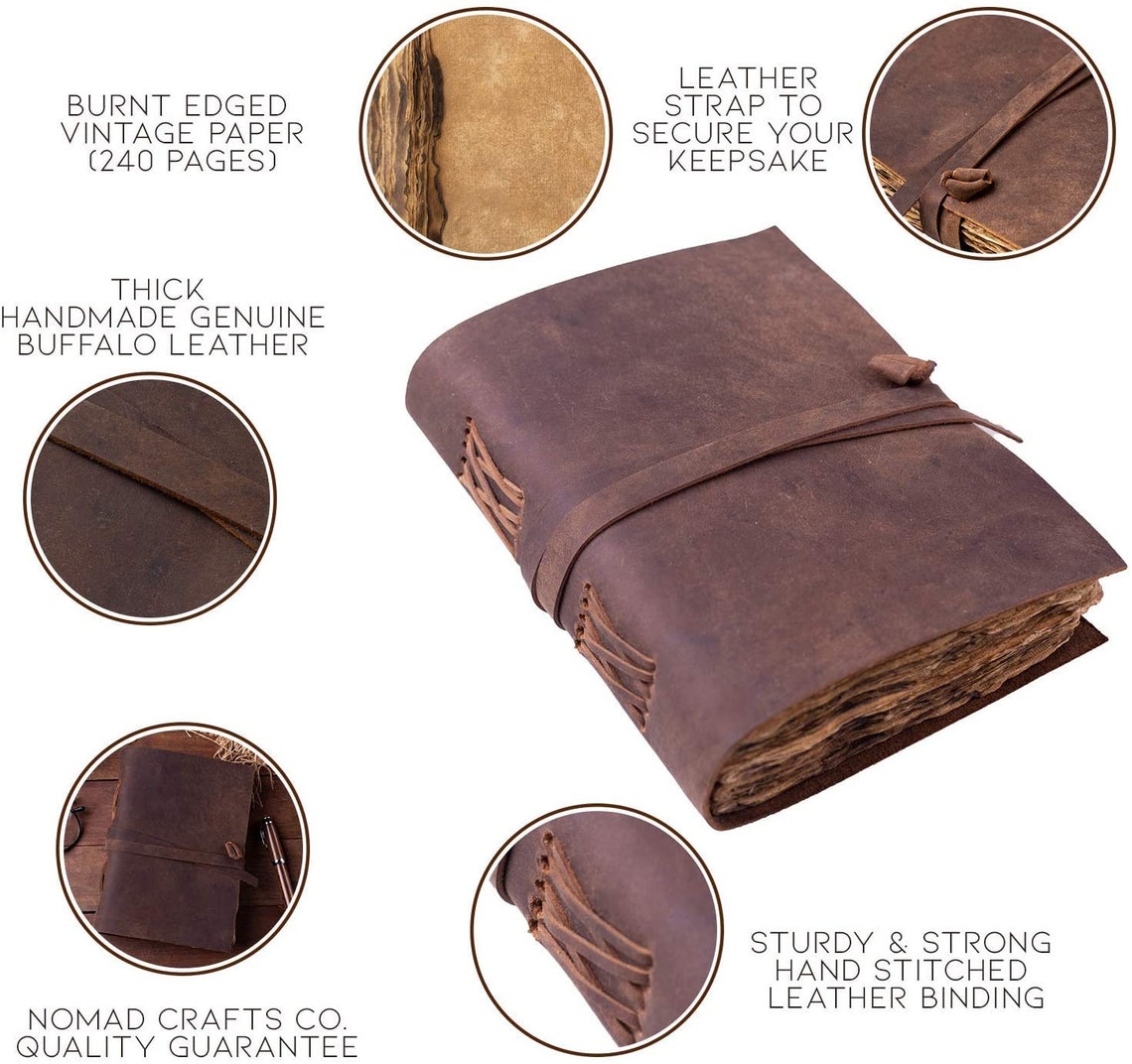 Vintage Leather Notebook Genuine Leather-bound Journal | Etsy