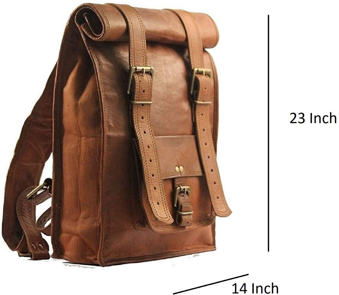 Vintage Handmade Leather Trendy Backpack Bag for Unisex sandy - Etsy