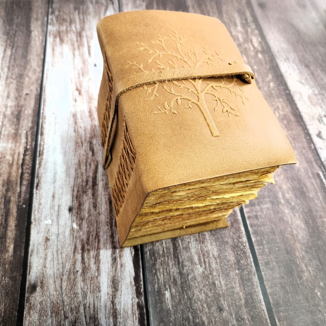 Leather Journal Tree Embossed Writing Journal, Notebook, Bound Journal ...