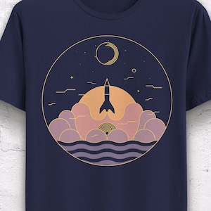 Mission to the Moon T-shirt Moon T-shirt Moon Shirt Retro | Etsy