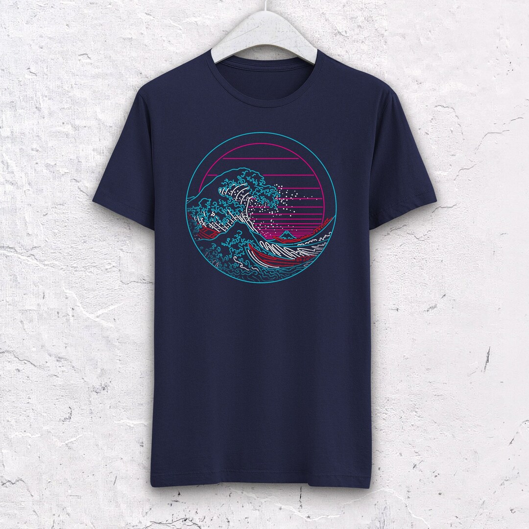 Great Neon Wave T-shirt, the Great Wave off Kanagawa T-shirt Great Neon ...
