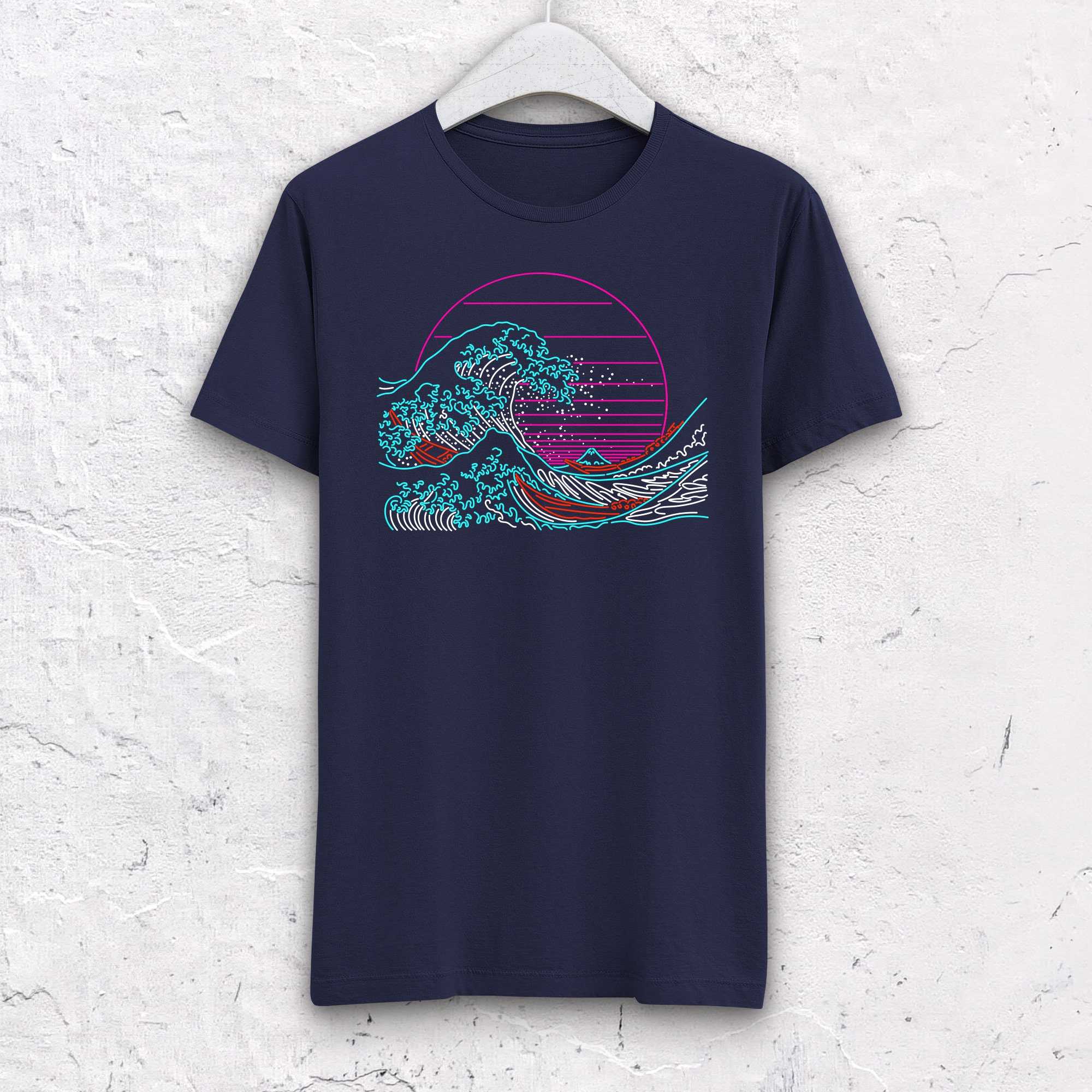 Wave Neon T-shirt - Japanese Art Tee - Vaporwave Clothing - Etsy