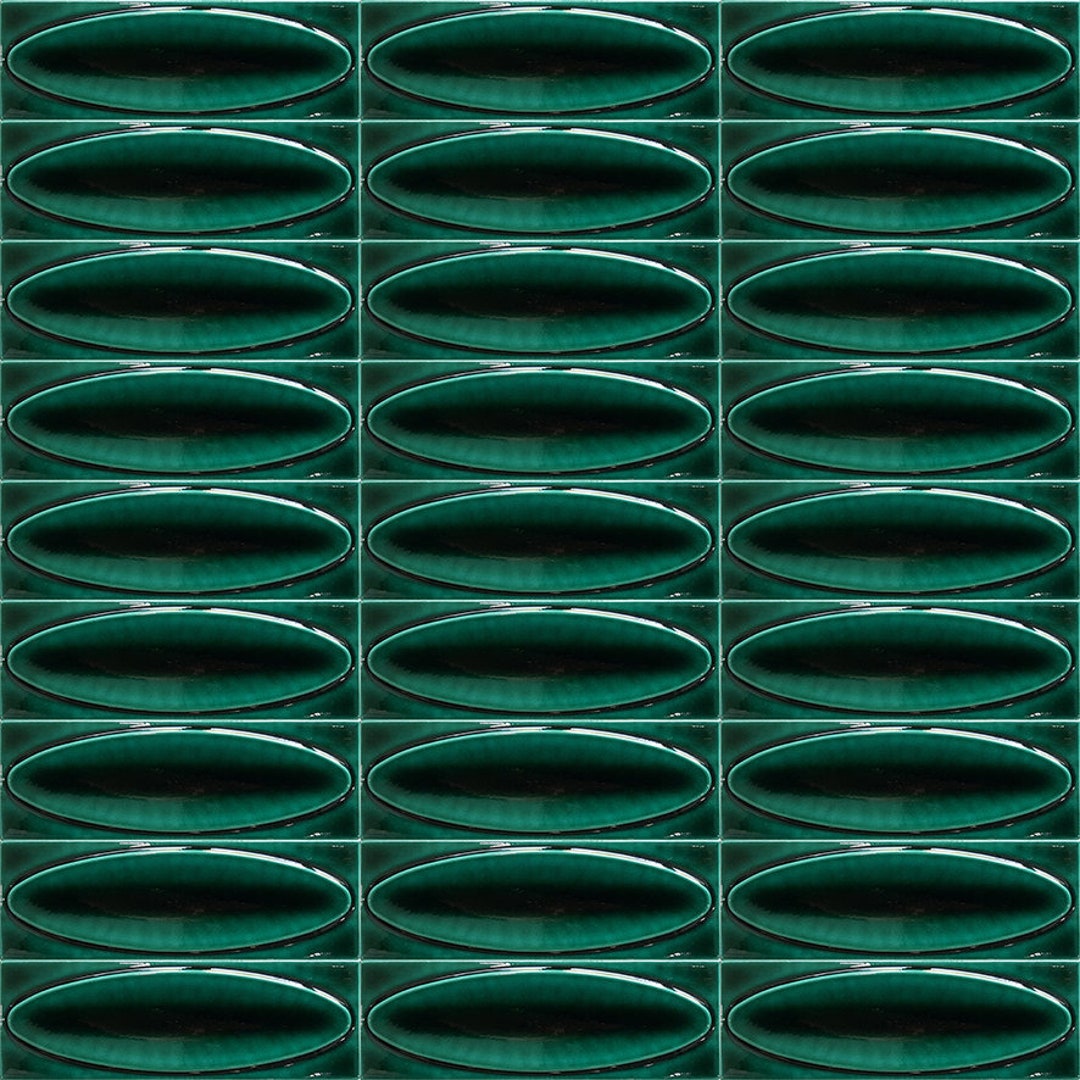Tile,mosaic Tiles,,handmade Brick,subway Tile, Ellipse Green Patterned ...