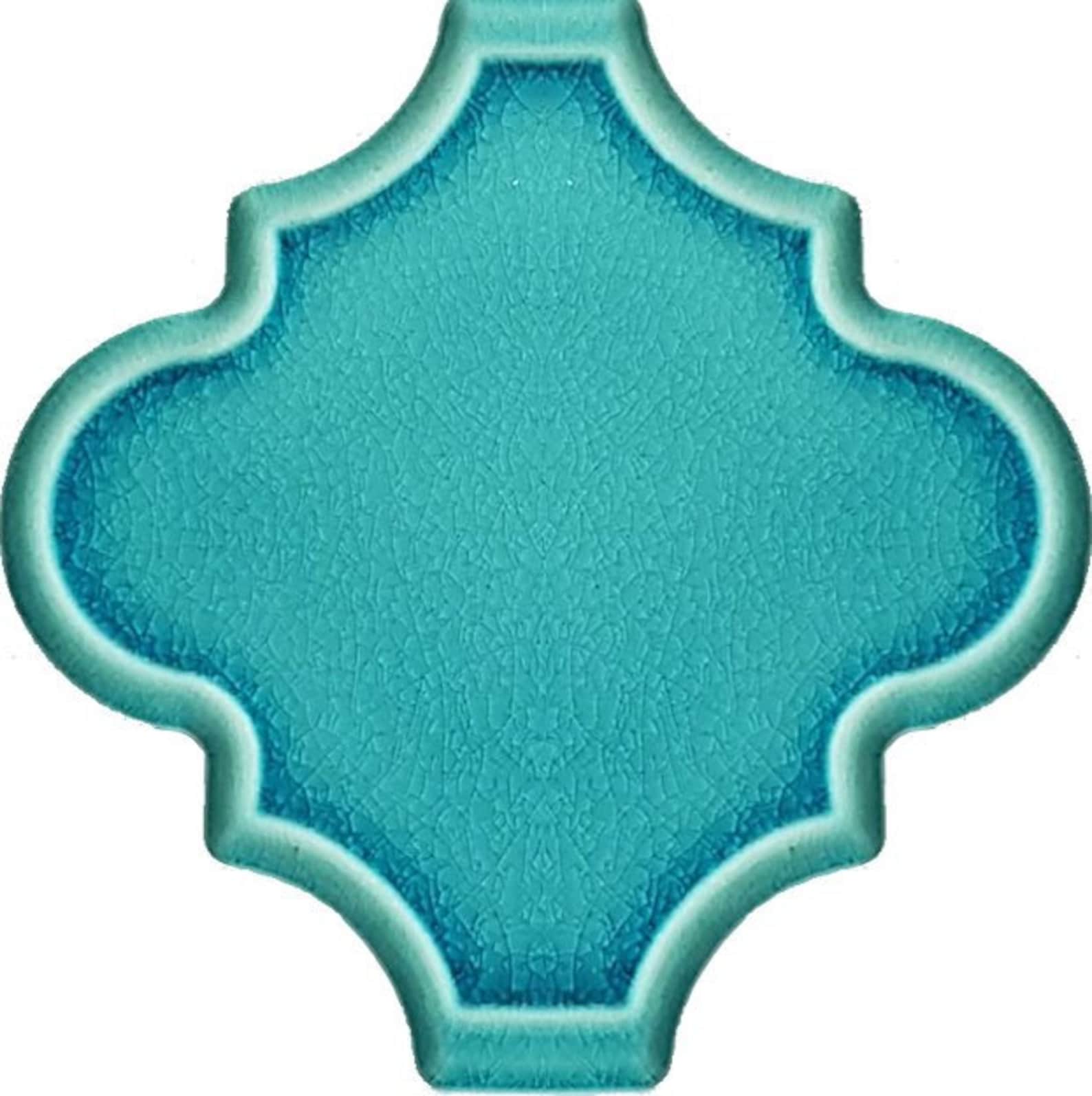 12×12 Ottoman Relief Arabesque Turquoise Tile Ceramic , Unique Turkish ...