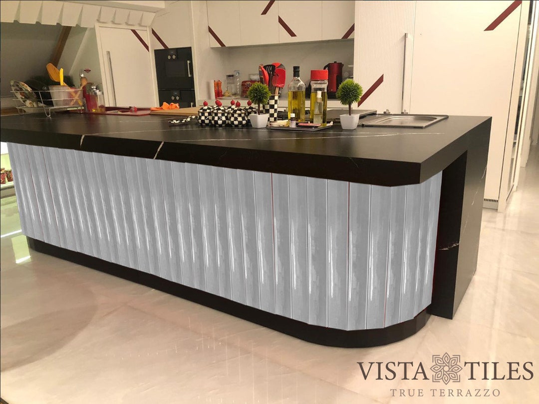 White Bar Front Corrugated Tile Ceramic 10X100 ceramic - Etsy