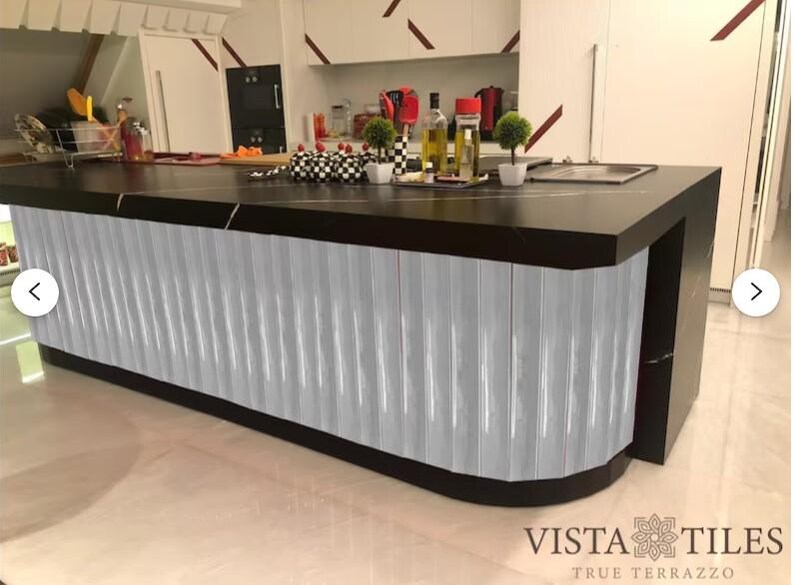 Bar Front White Ceramic Corrugated Tile , Concave Ceramic Tradition ...