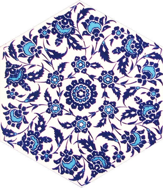 Ottoman Patterned Hexagonal Tile ,ottoman Seljuk Tiles,bathroom Tiles ...