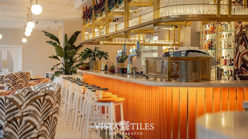 Bar Front Orange Tile Ceramic ,reception Desk Tile,tradition Tile, Bar ...