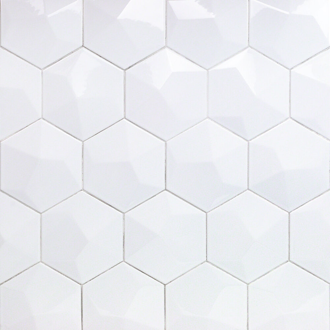 Plain White Hexagonal Pattern Tile Ceramic ,ottoman Seljuk Tiles ...