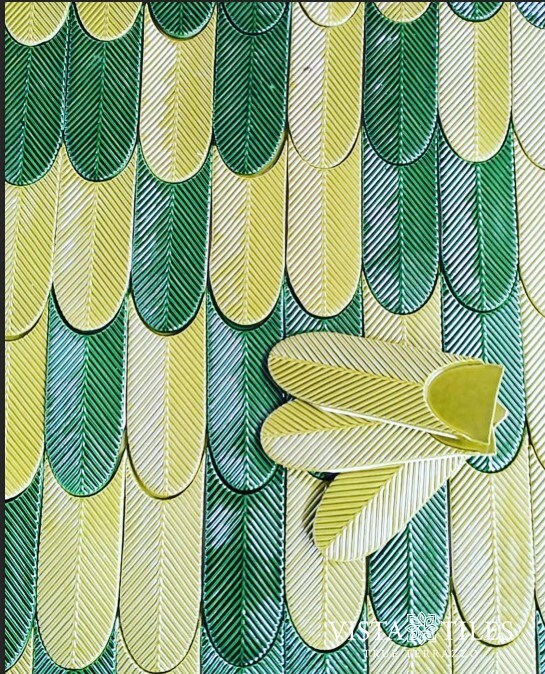 Palm Leaf Ceramic Tile Art Deco Backsplash Tile 1m2 97 - Etsy