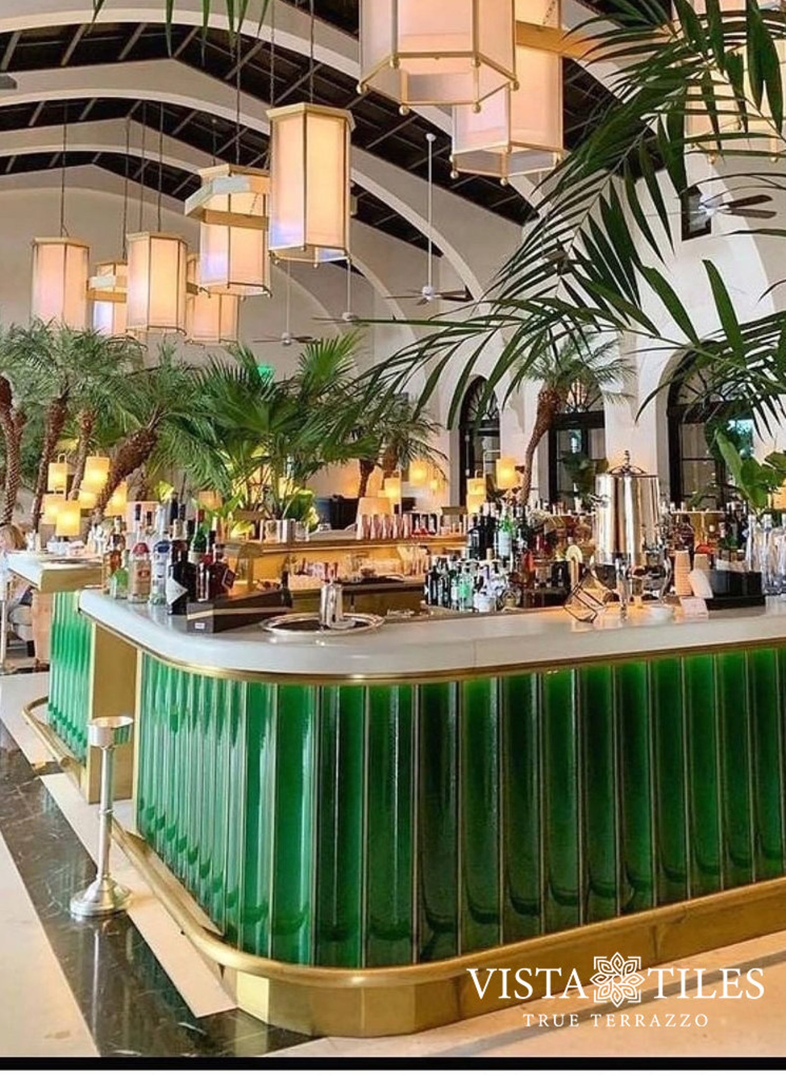 Bar Front Green Ceramic Corrugated Tile, Concave Tile,tradition ...