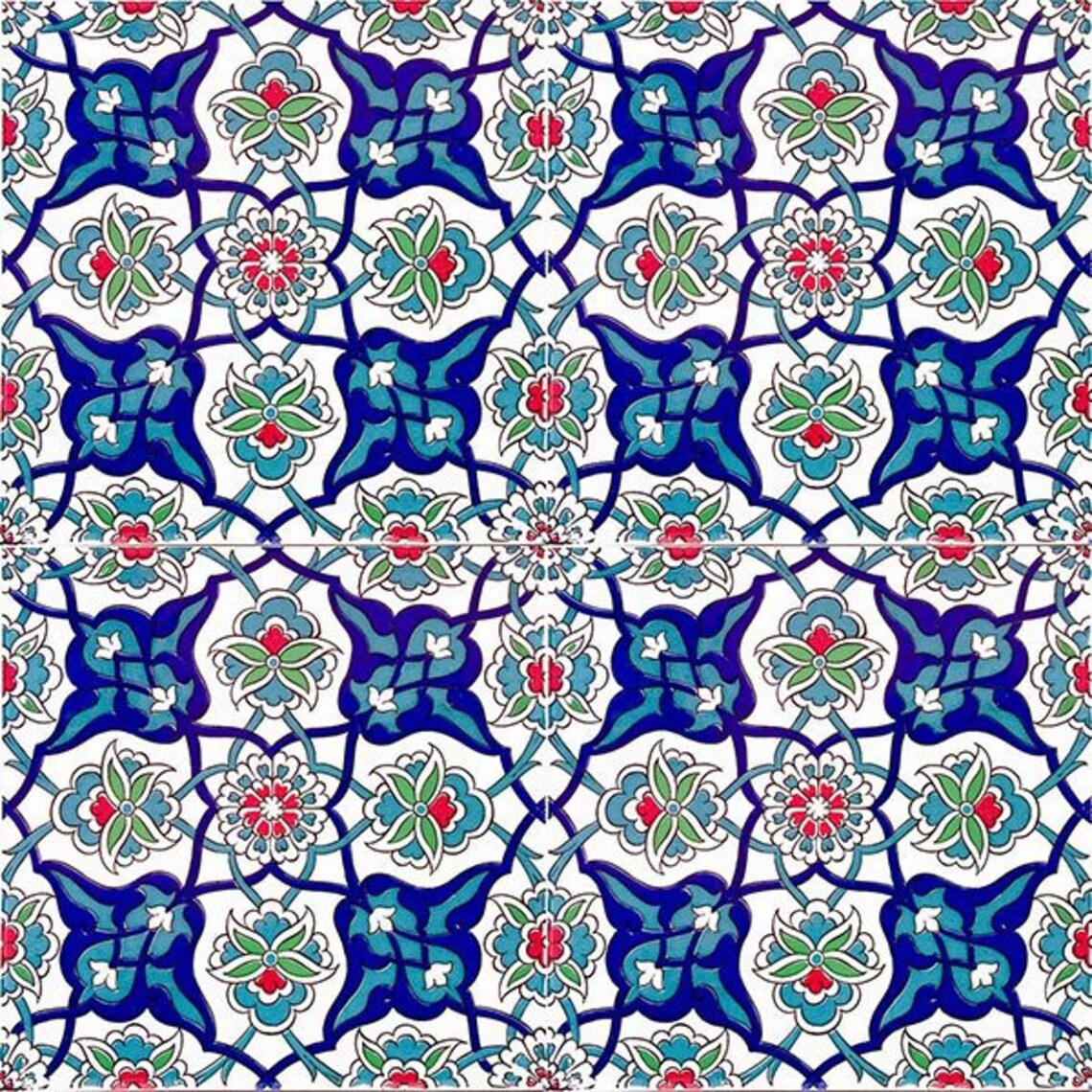 Turkish Ceramic Tile, Set of 25 Pcs (10sqf + 1 Sqm), Ottoman Tile,hamam ...