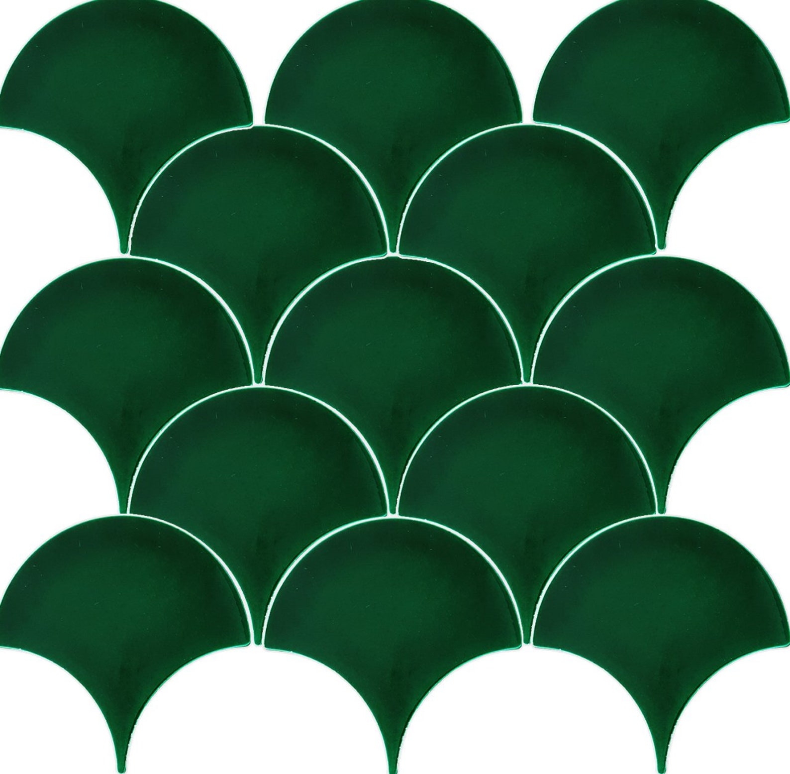 Mosaic Tiles( Sample),handmade Ceramic,green Fish Scale Patterned Tile ...