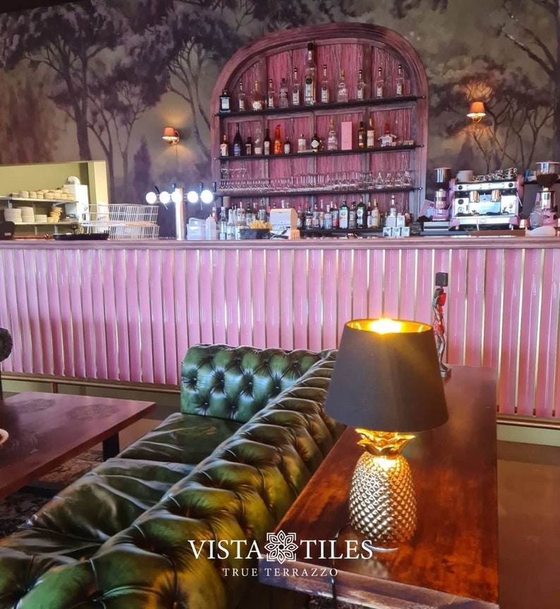 Pink Bar Front Corrugated Tile,ceramic Tile,tradition,handmade Tile ...