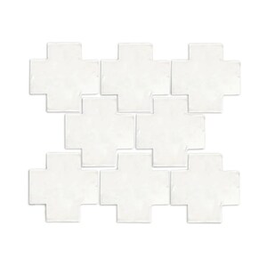 Glazed Terracotta Cross Tile 6 X 6 White Gloss , Modern Cross Tile ...