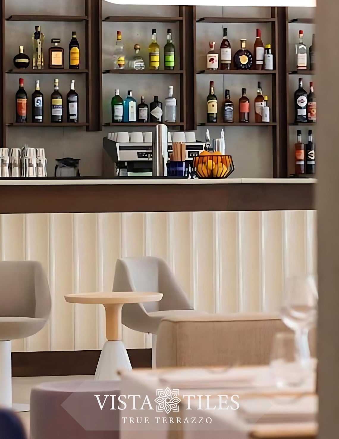 Bar Front White Ceramic Corrugated Tile , Concave Ceramic Tradition ...