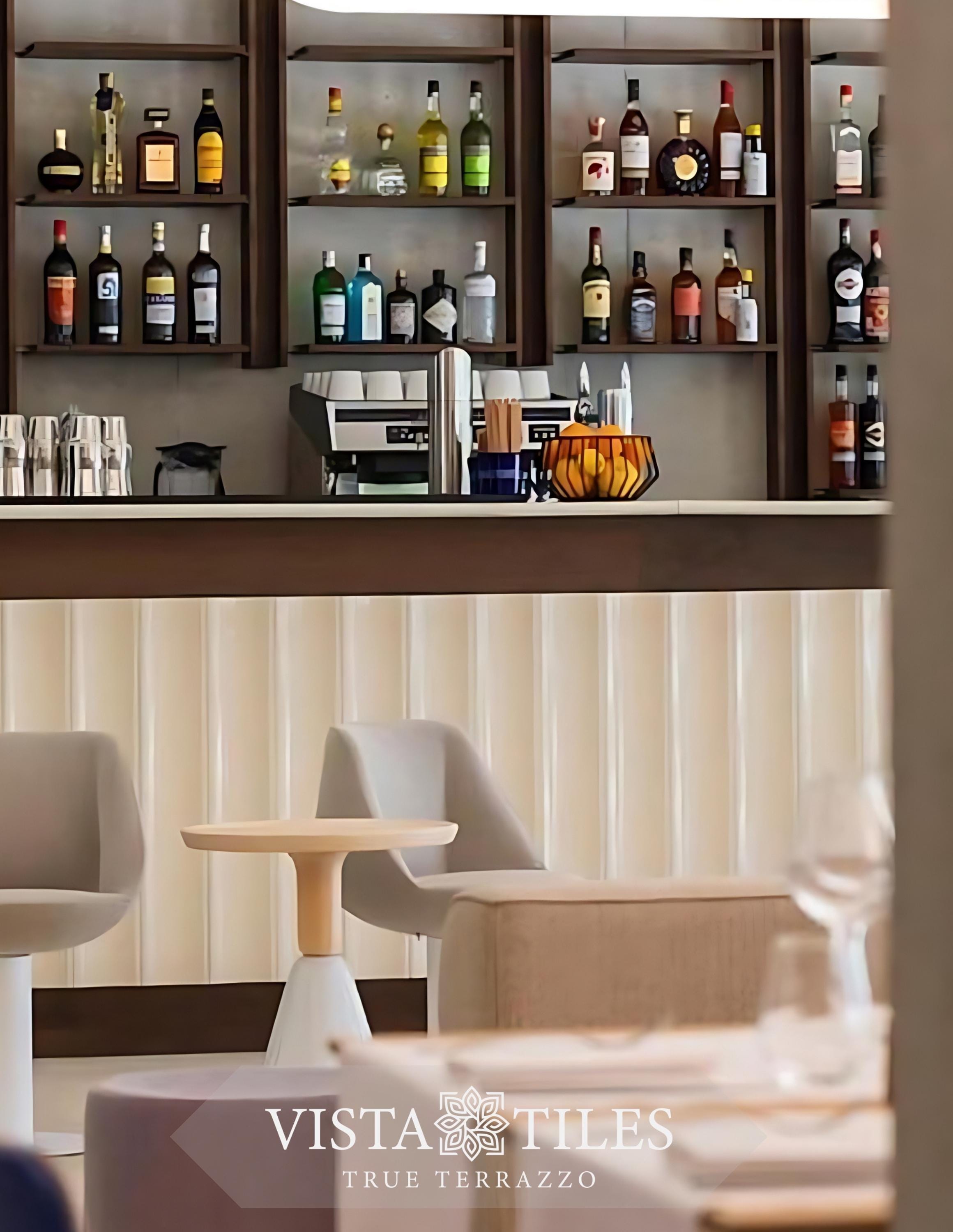 Bar Front White Ceramic Corrugated Tile , Concave Ceramic Tradition ...