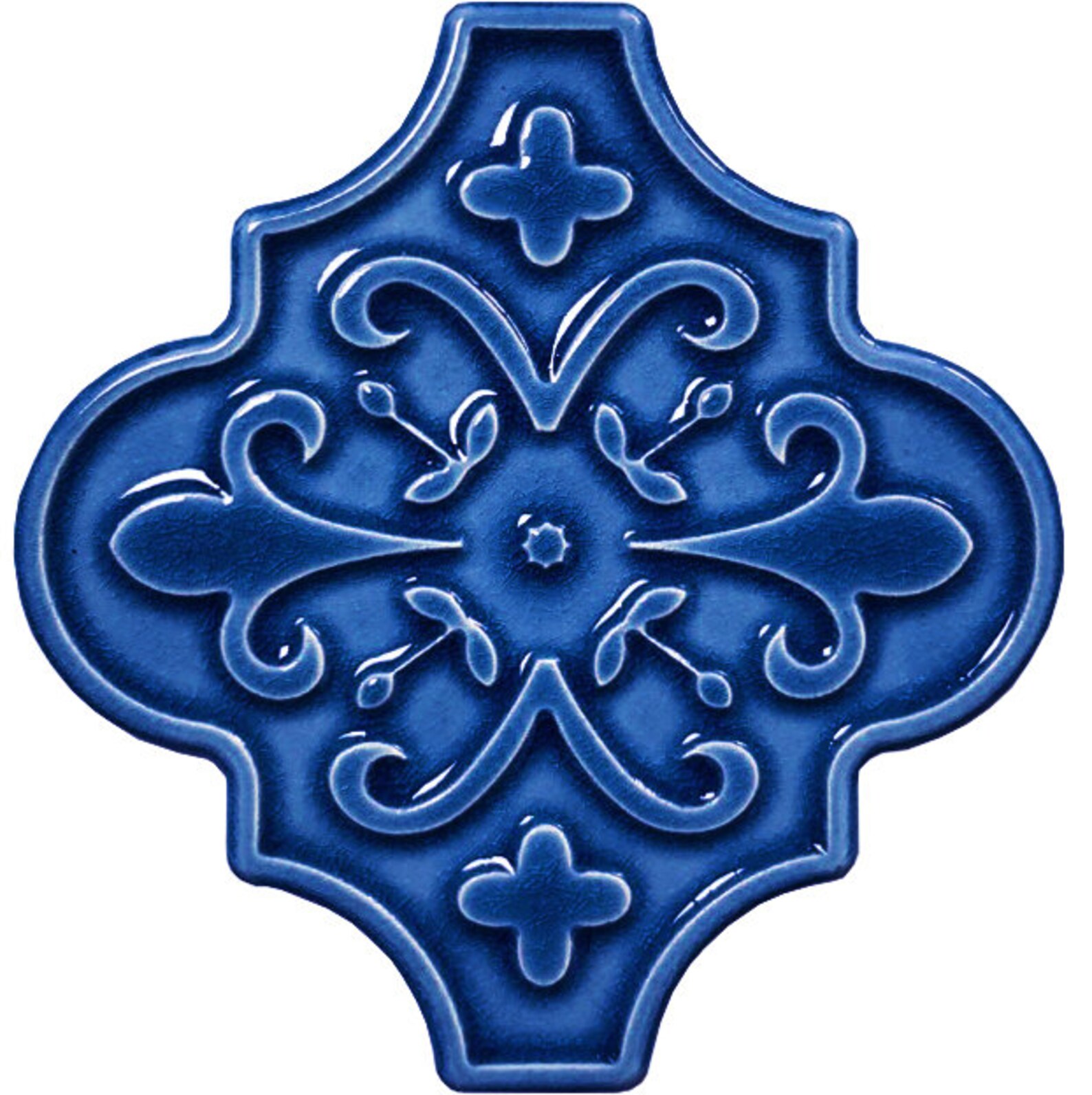 12×12 Ottoman Floral Arabesque Cobalt Tile Ceramic, 1 Sqm2 (10 Sqf ...