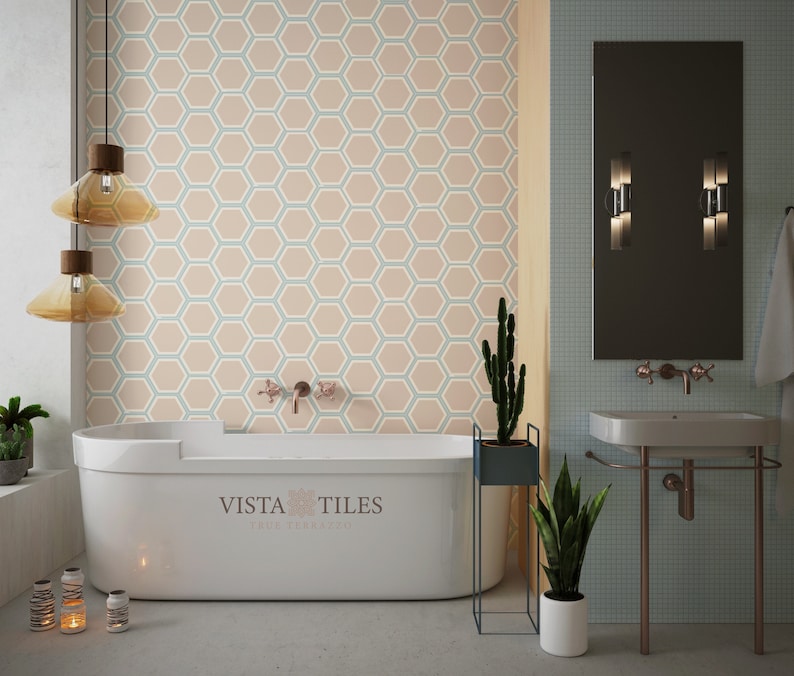 20×20 Hexagon Pattern Floor Tile Sqm2 (10 Sqf ) ,set of 1 M2 ,25 Pcs ...