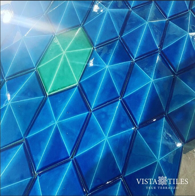 Diamonds Tiles,handmade Tile,natural Clay Tile,blue Ceramic Tile , Wall ...