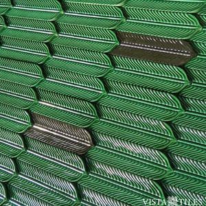 Tall Palm Leaf Ceramic Tile , Art Deco Bathroom Ceramics, Kitchen Tile ...