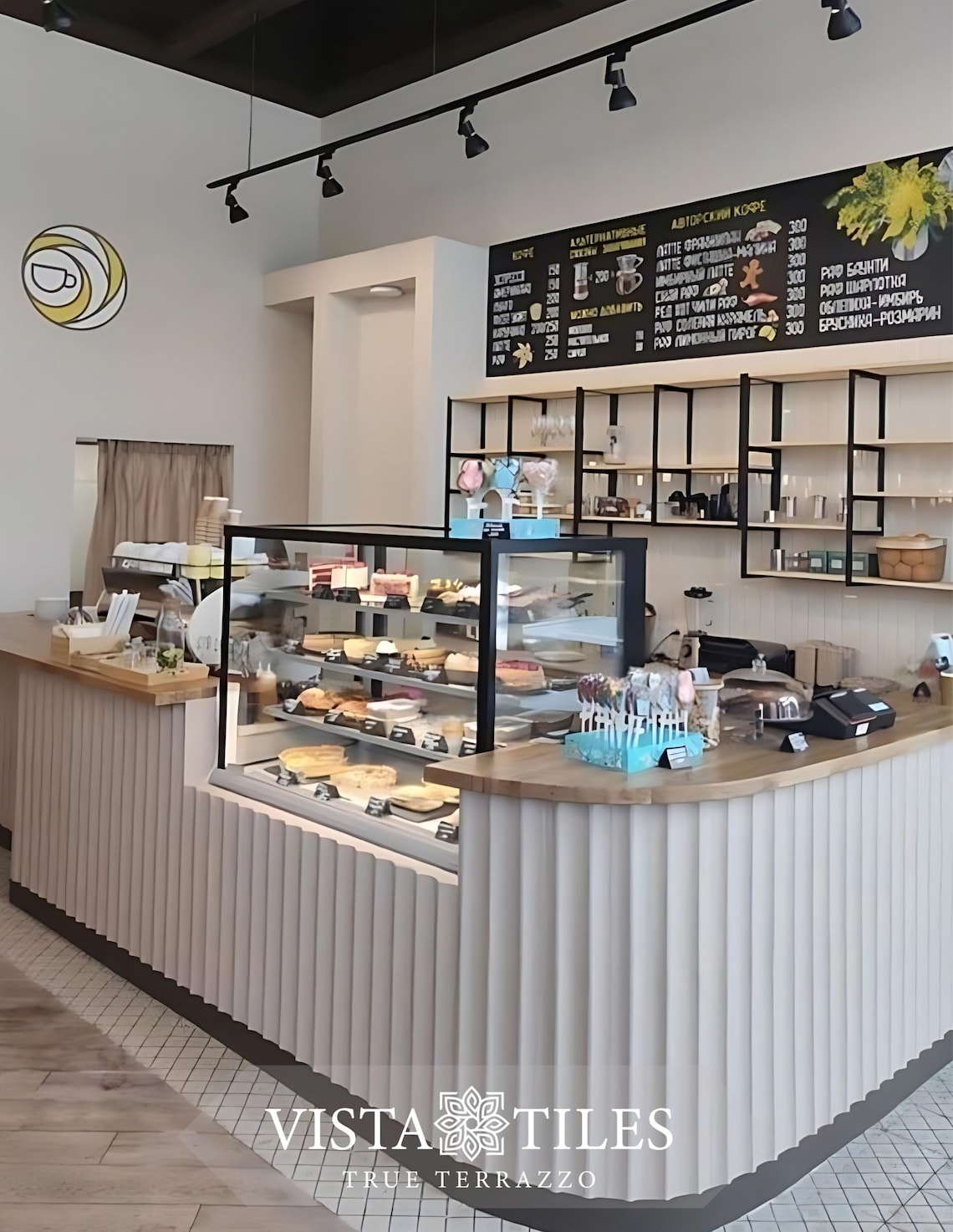 Bar Front White Ceramic Corrugated Tile , Concave Ceramic Tradition ...