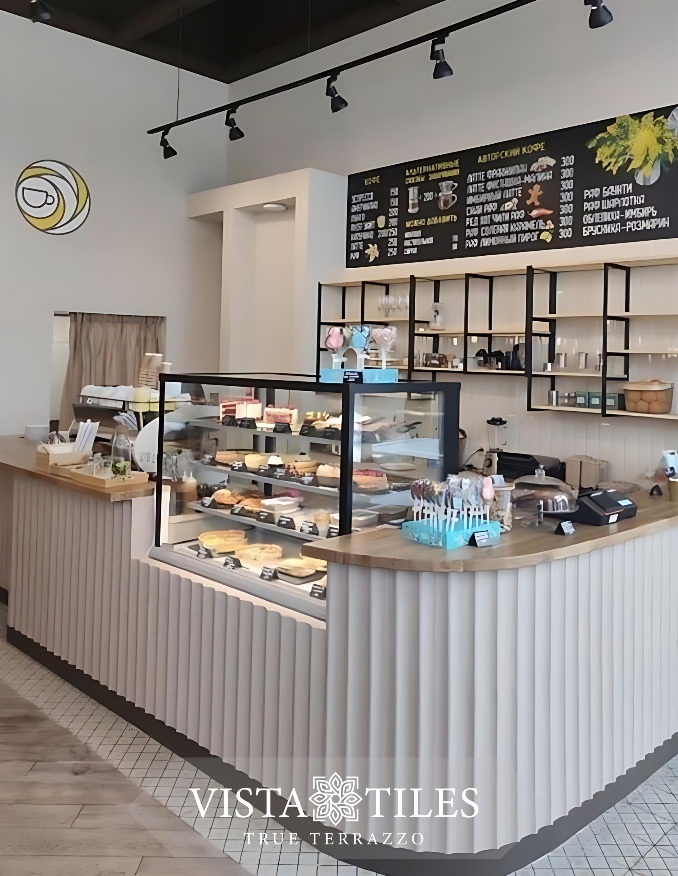 Bar Front White Ceramic Corrugated Tile , Concave Ceramic Tradition ...