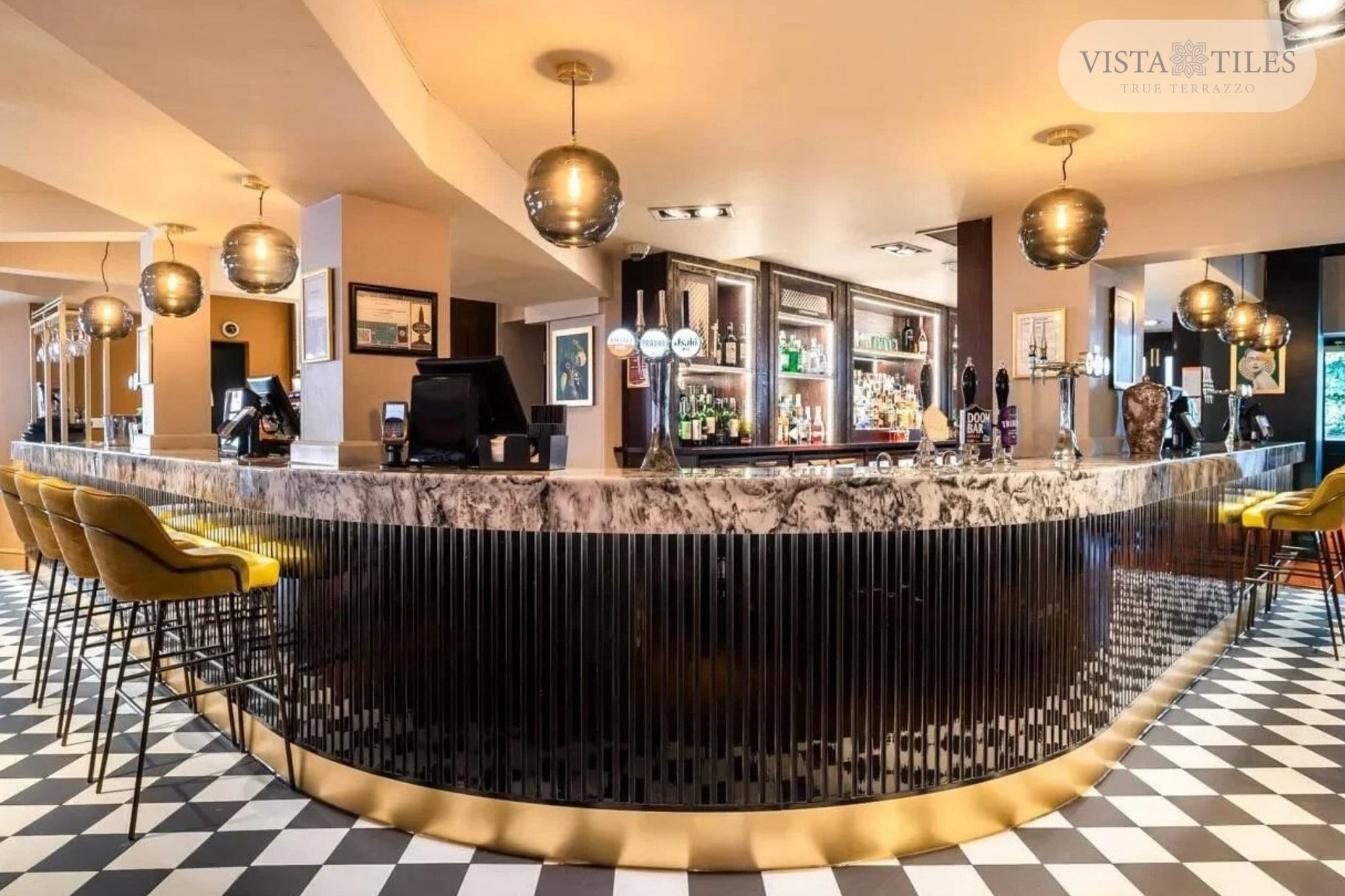 Bar Front Black Ceramic Corrugated Tile , Concave Ceramic Tradition ...