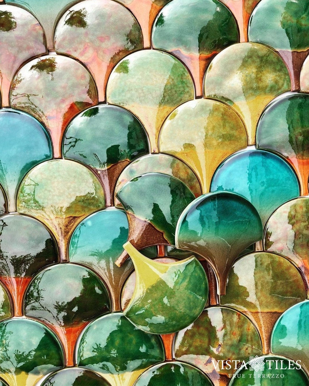 Multicolor Unique Ceramic Fish Scale Patterned Tile,special Tile ...