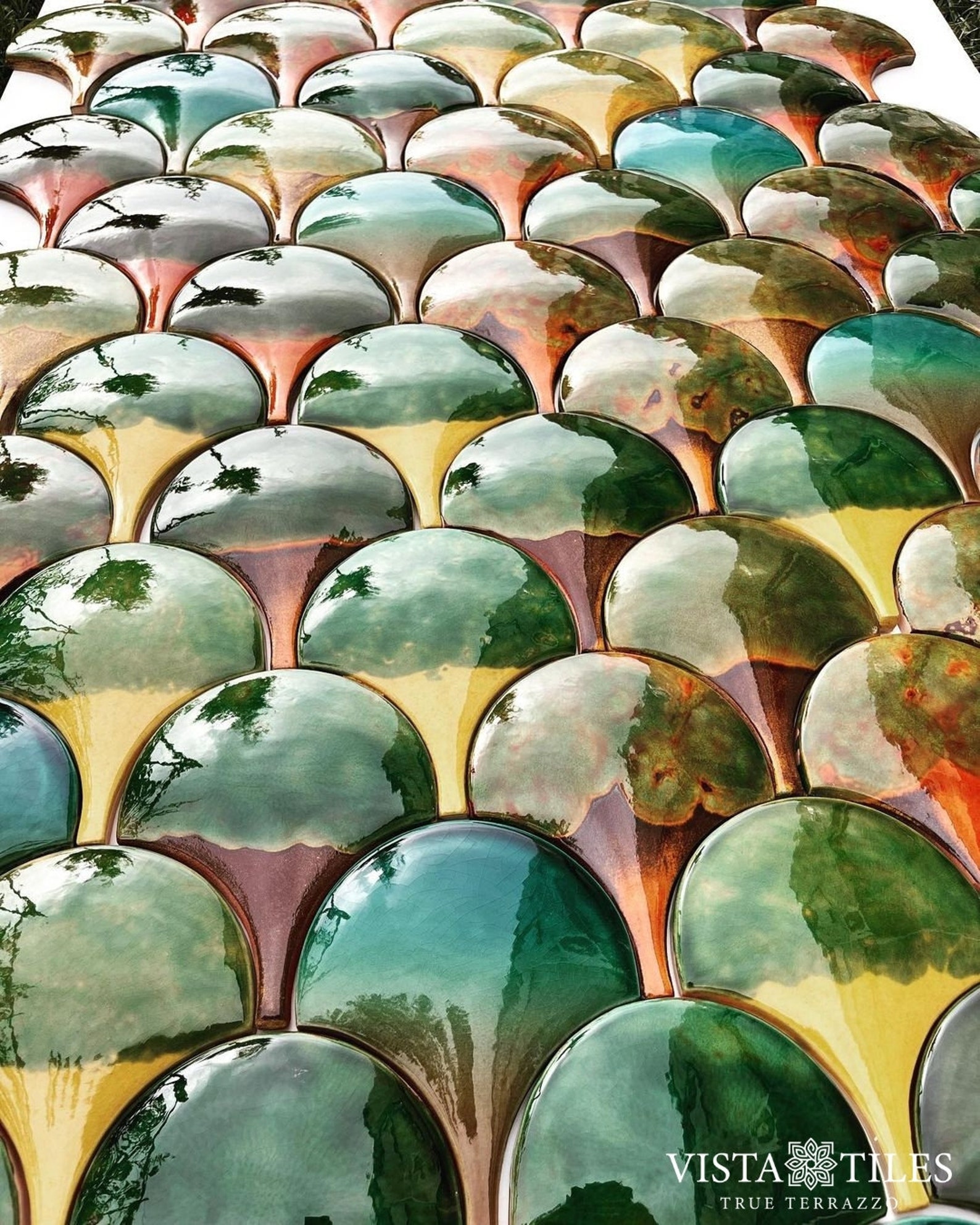 Multicolor Unique Ceramic Fish Scale Patterned Tile,special Tile ...