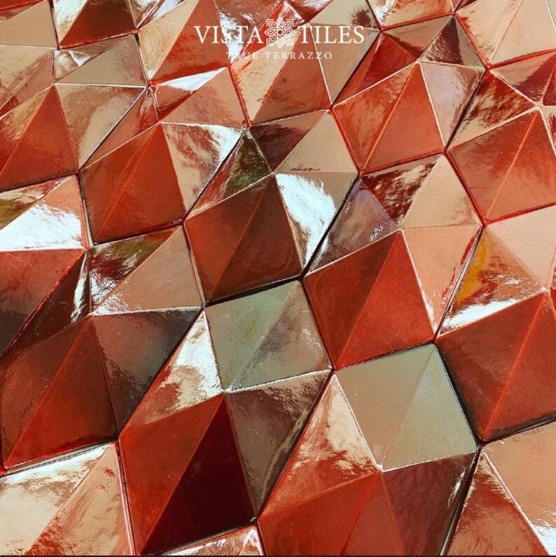 Diamonds Tiles,handmade Natural Clay Tile,diamond Red Ceramic Tile ...