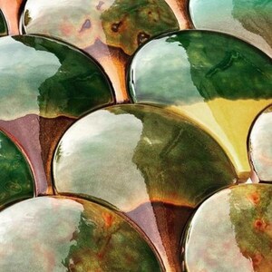 Multicolor Unique Ceramic Fish Scale Patterned Tile,special Tile ...