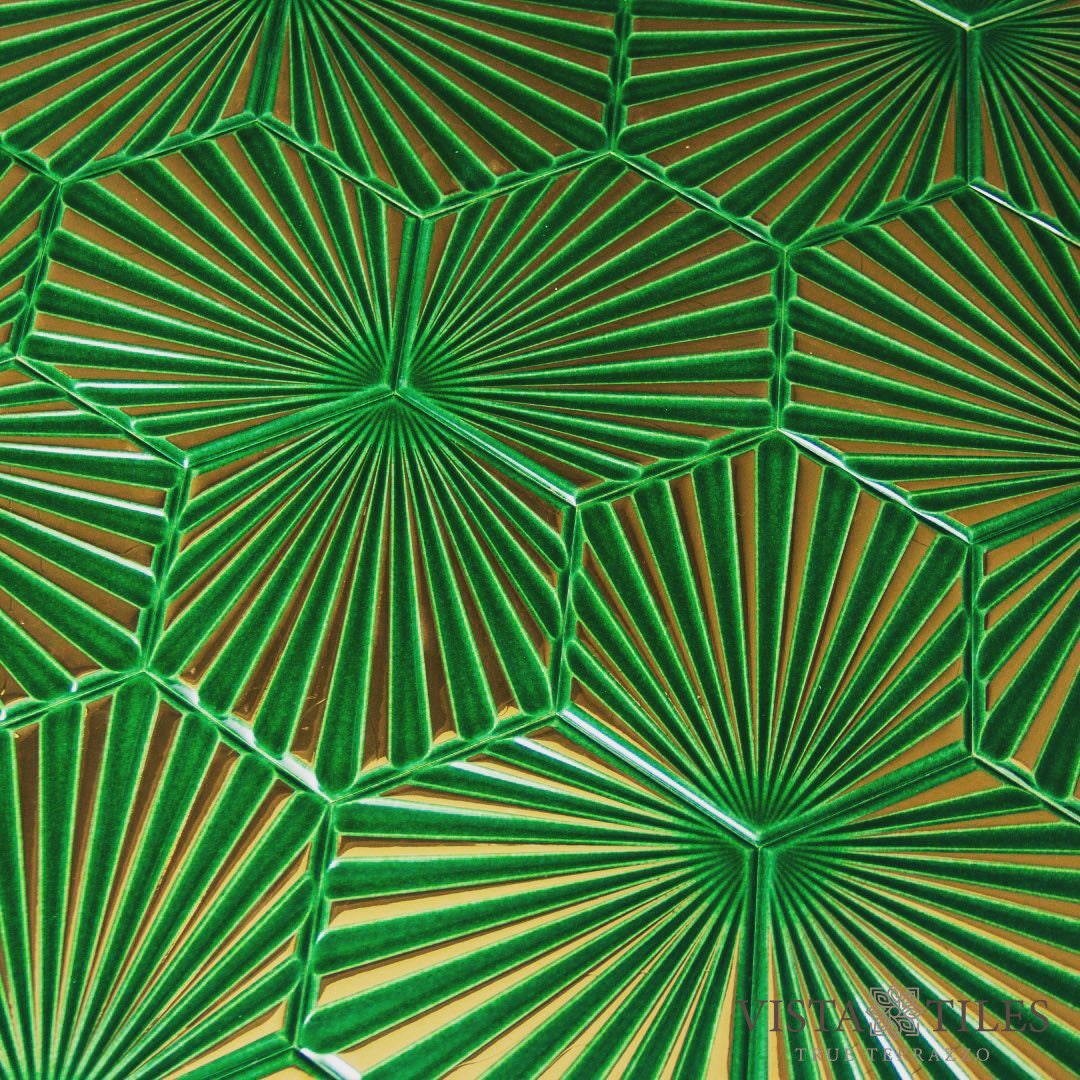 Ray Hexagon Gold Relief, Handmade Tile Ceramic ,wall Tile,bathroom Tile ...