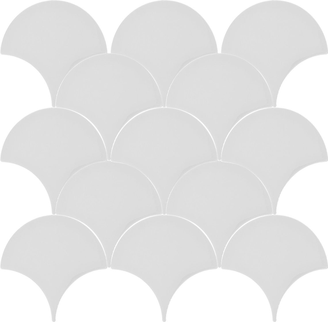 17×17 Cm White Fish Scale Tile Pattern Ceramic ,1 Sqm2 (10 Sqf ) 75 Pcs ...