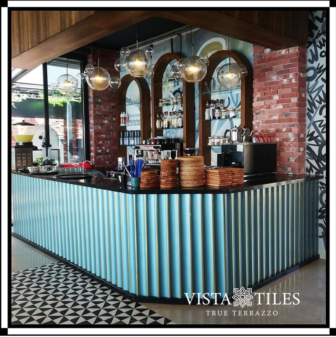 Turquoise Bar Front Corrugated Tile Ceramic 10X50 ,ceramic Tile ...