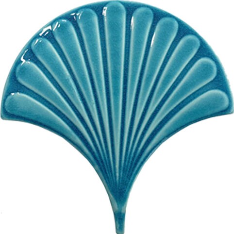 17×17cm Turquoise Oyster Fish Scale Patterned Tile ,handmade Ceramic ...