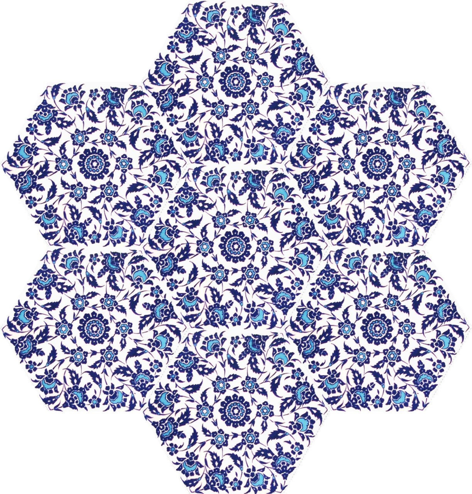 Ottoman Patterned Hexagonal Tile ,ottoman Seljuk Tiles,bathroom Tiles ...