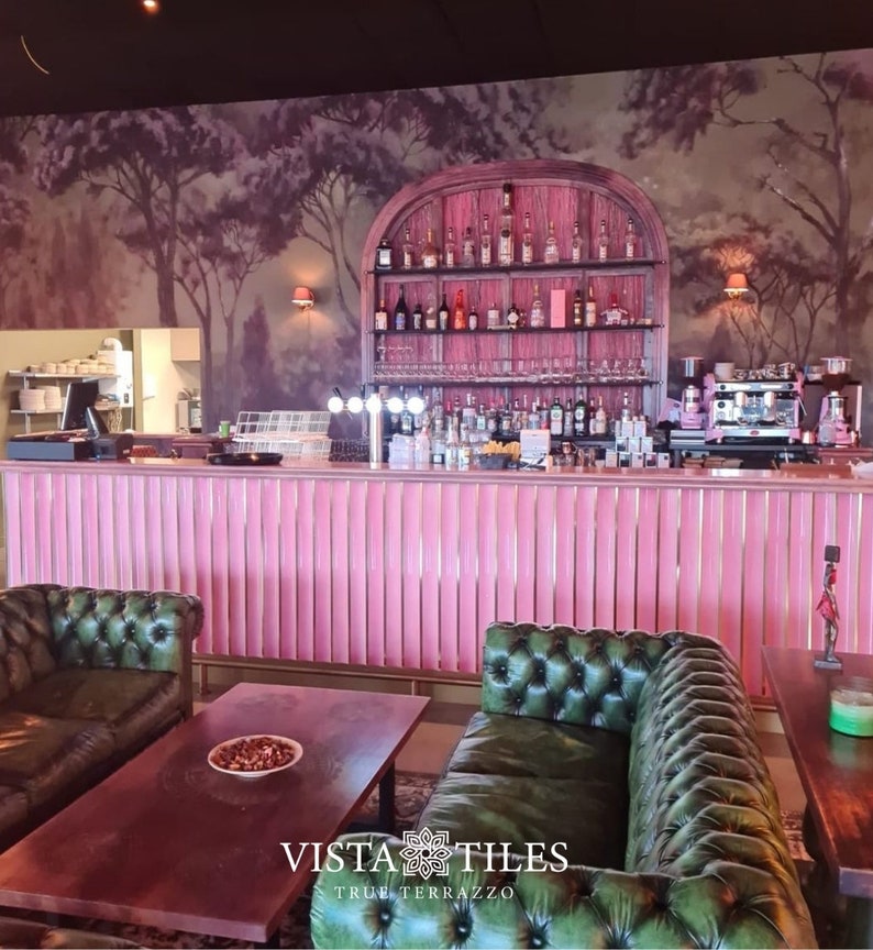 Pink Bar Front Corrugated Tile,ceramic Tile,tradition,handmade Tile ...